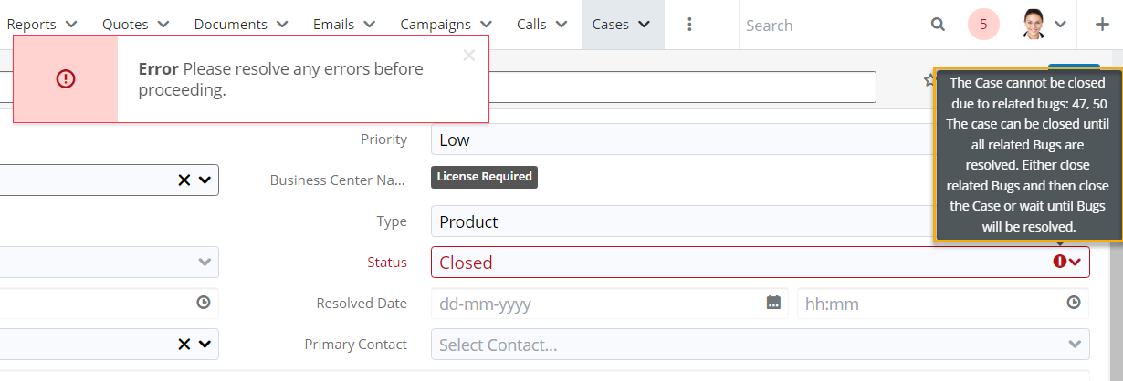 Add Validation Violation – Logic Builder Help